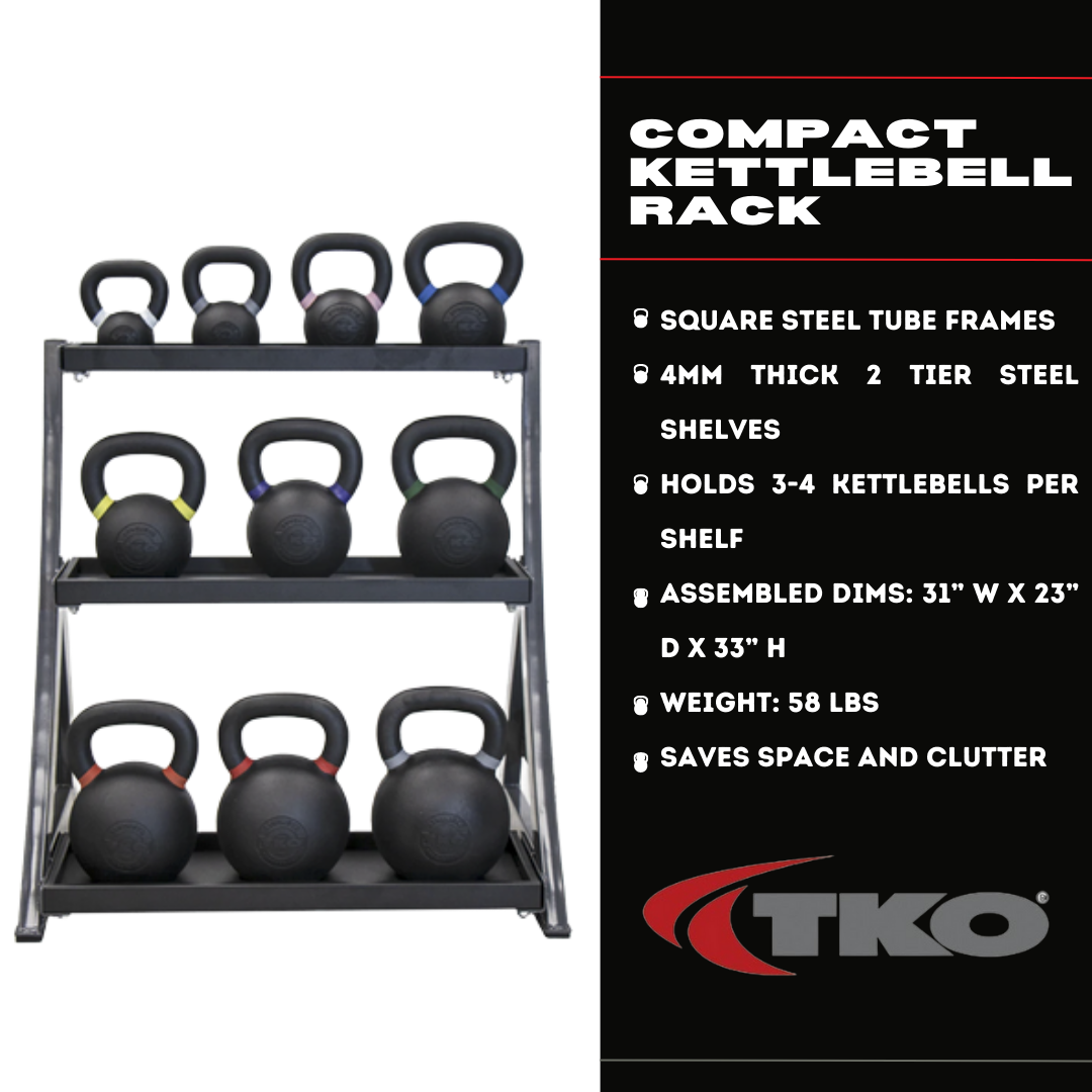 TKO Compact Kettlebell Rack – Gronk Fitness Products